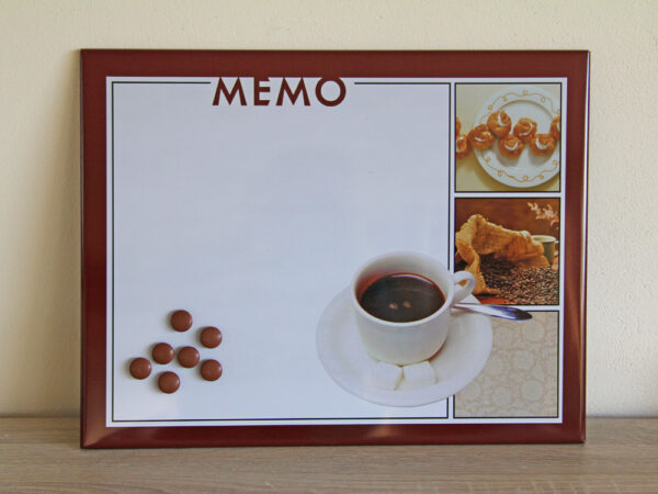 Café Magnettafel Metall - Kaffee Memotafel - Magnetboard