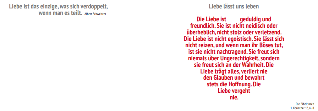Doppelkarte Nur die Liebe zählt - Karte mit ausgestanztem Herz