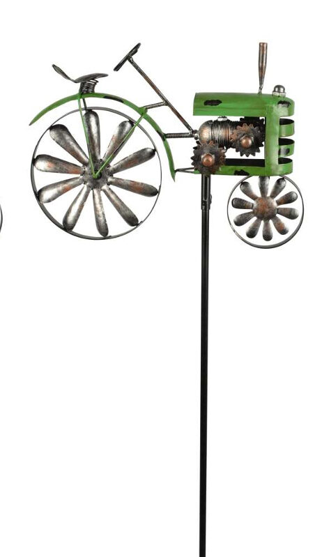 Eisen Gartenstecker Traktor Windspiel Metall Trecker Windrad