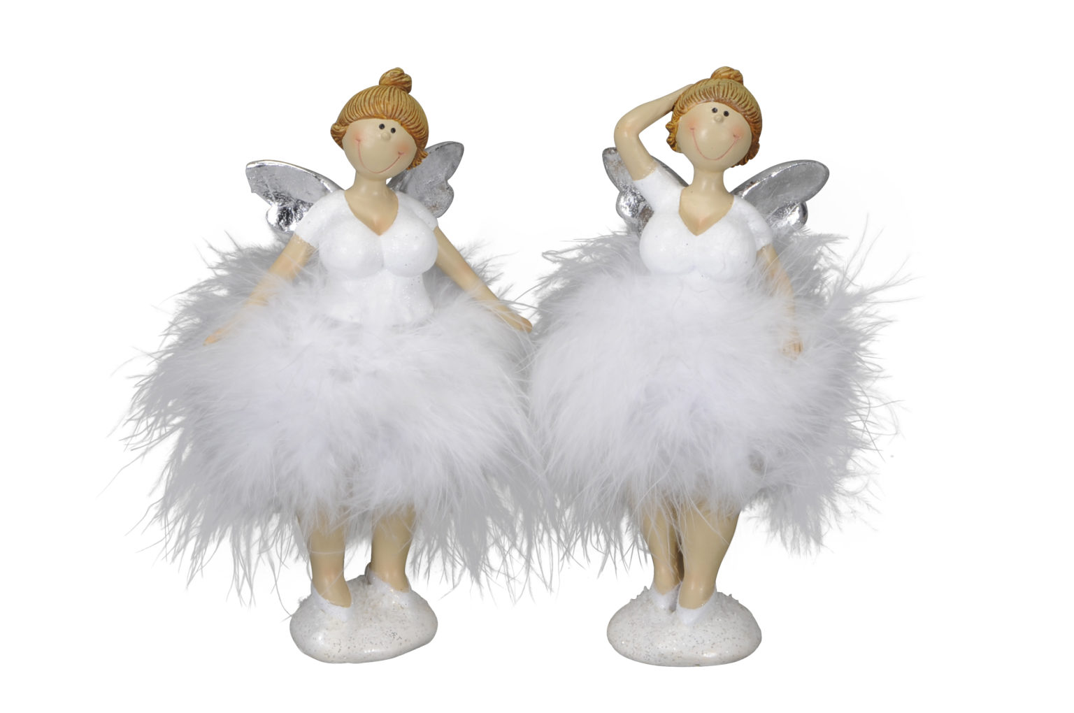 Engel Figur mit Plüsch Kleid - Molly Ballerina Federkleid Engel