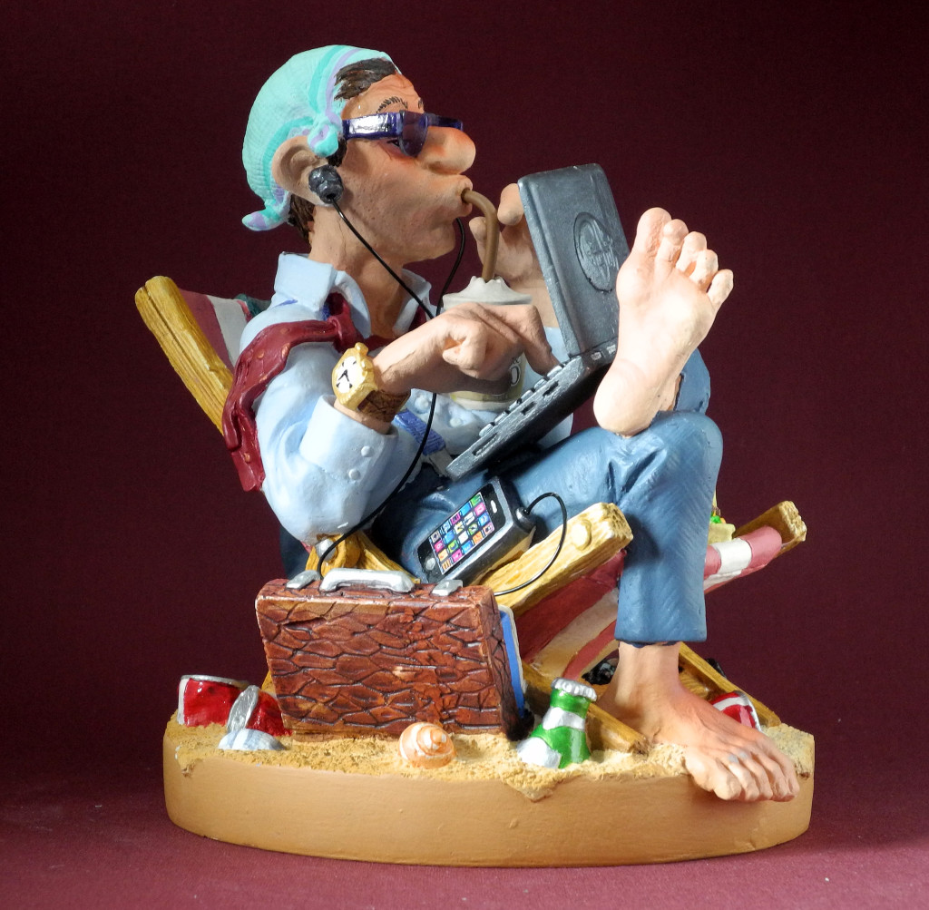 Parastone Skulptur Businessman on the beach - Workaholiker