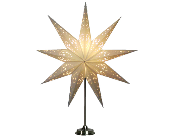 Sternständer - silber Standfuß für Leuchtsterne + Lampenfuß weiß